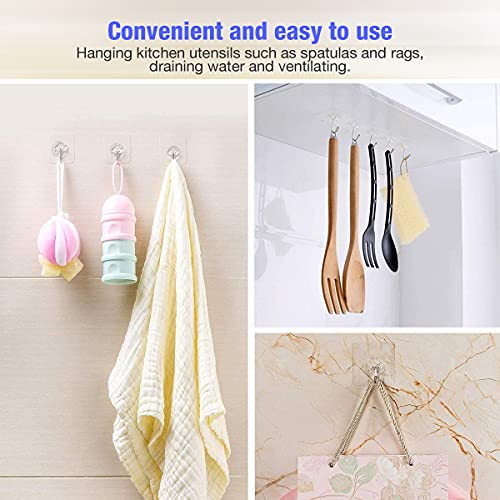 SLTG2020 20pcs Self-Adhesive Sticky Hooks Heavy Duty Wall Seamless Hooks Hangers