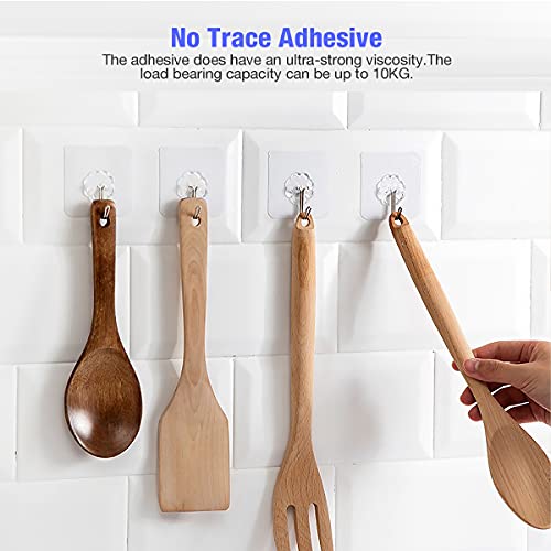 SLTG2020 20pcs Self-Adhesive Sticky Hooks Heavy Duty Wall Seamless Hooks Hangers