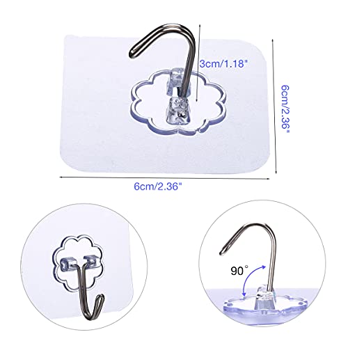 SLTG2020 20pcs Self-Adhesive Sticky Hooks Heavy Duty Wall Seamless Hooks Hangers