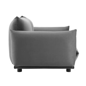 Modway Copious Performance Velvet Loveseat in Gray