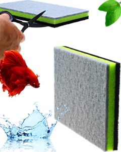 3in1 aquarium filter sponge foam pads - filter media for 20 gallon betta fish tank supplies, brine shrimp coarse sponge bio filter sheet - filter sponge accessories (plus activated carbon)