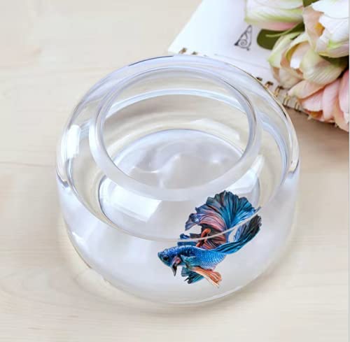 Glass Fishbowl Small Snow Mountain Goldfish Aquarium 5.9" Mini Fish Tank,Cool Design