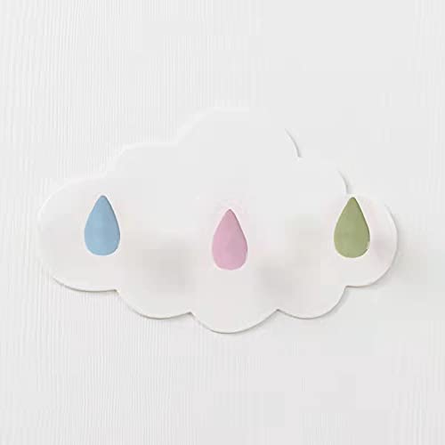 NC Cloud Hooks for Towels & Clothes, Bathroom & Living Decoration, Self Adhesive (Rainbow)