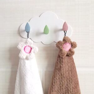 NC Cloud Hooks for Towels & Clothes, Bathroom & Living Decoration, Self Adhesive (Rainbow)