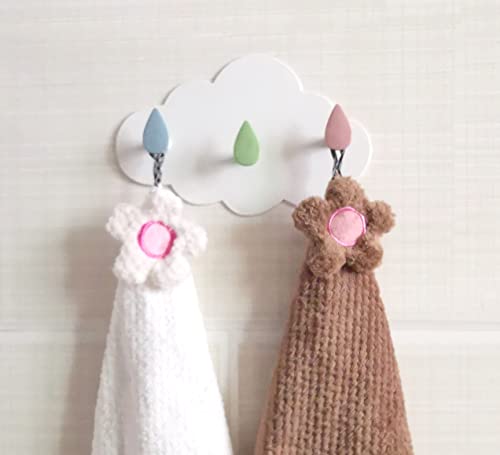 NC Cloud Hooks for Towels & Clothes, Bathroom & Living Decoration, Self Adhesive (Rainbow)