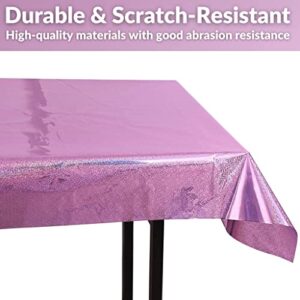 Plastic Disposable Tablecloth - 2-Pack Purple Tablecloth Disposable Purple Plastic Table Cloth - 40" x 108" Purple Plastic Table Cloths for Parties Disposable - Pink & Purple Disposable Tablecloths