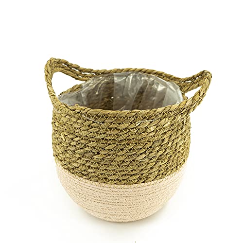 NOOR Living Design Products 38194 Basket Set 4-Piece Seagrass Natural Pink M