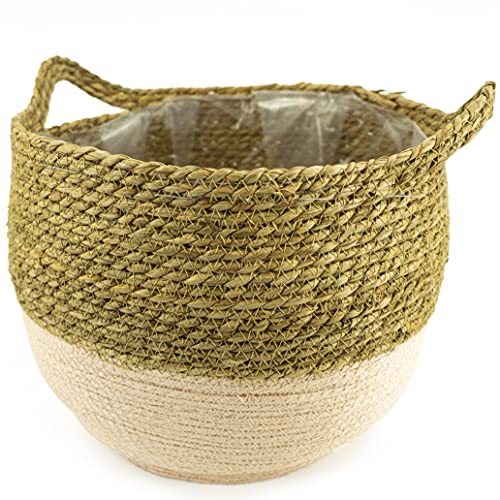 NOOR Living Design Products 38194 Basket Set 4-Piece Seagrass Natural Pink M