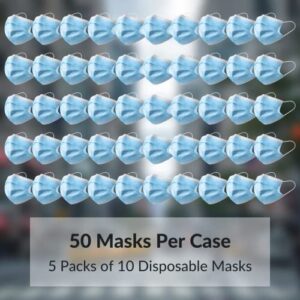 Dr. Family Disposable Face Mask for Adults, 50 PCs, Face Mask with Excellent Fit, Breathable Disposable Masks, Soft Ear Loops, Perfect for Travel, Office, School - Ship from USA