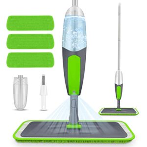 spray mop floor mop, ilavcool mops for floor cleaning spray floor mops with 3 reusable microfiber mop pads & 550ml refillable bottle wet dry mop for hardwood floor laminate tile wood floor cleaner