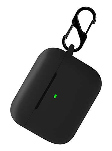 Geiomoo Silicone Carrying Case Compatible with Razer Hammerhead TrueWireless Pro, Portable Scratch Shock Resistant Cover with Carabiner (Black)