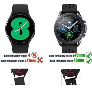 Easuny Sport Band Compatible for Samsung Galaxy Watch 3 45mm/Galaxy Watch 46mm /Gear S3 Frontier，22mm Quick Release Silicone Breathable Watch Strap Accessories, Black/Black L