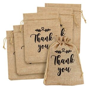 30 pack small burlap bags with drawstring for wedding favors, jewelry, thank you gift bag (5x7 in)