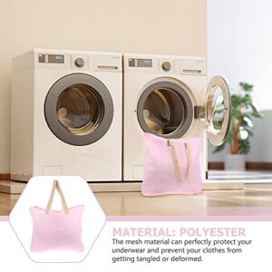 OSALADI Mesh Laundry Bags Mesh Wash Bag for Delicates Underwear with Premium Zipper Clothing Washing Bags for Laundry Travel Storage Bag Pink