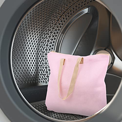 OSALADI Mesh Laundry Bags Mesh Wash Bag for Delicates Underwear with Premium Zipper Clothing Washing Bags for Laundry Travel Storage Bag Pink