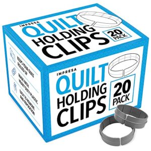 [20 Pack] Quilt Clips for Quilting Creations - Heavy Duty Quilting Clips for Machine Quilting - Versatile Clamps for Quilting Free Motion - 1" Tall Large Clamps for Quilt - 3" Diameter Quilting Rings