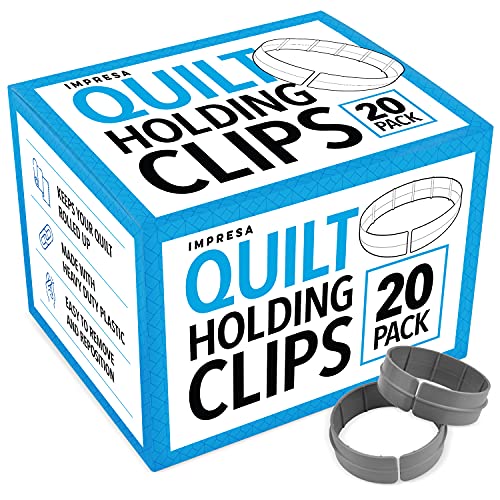 [20 Pack] Quilt Clips for Quilting Creations - Heavy Duty Quilting Clips for Machine Quilting - Versatile Clamps for Quilting Free Motion - 1" Tall Large Clamps for Quilt - 3" Diameter Quilting Rings