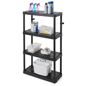 Gracious Living 14'' x 32'' x 54.5'' 4-Shelf Fixed Height Ventilated Medium Duty Shelving Unit for Home, Garage, Basement, Laundry, Black (2 Pack)