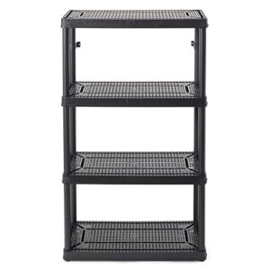 Gracious Living 14'' x 32'' x 54.5'' 4-Shelf Fixed Height Ventilated Medium Duty Shelving Unit for Home, Garage, Basement, Laundry, Black (2 Pack)