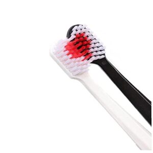 Froiny 2pcsSet Couple Toothbrush Black and White Tooth Brushes Heart Shaped Toothbrush Adult Soft Bristle Toothbrush, One Size