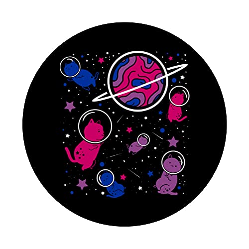 Bisexual Pride Cat In Space Bisexual PopSockets Swappable PopGrip