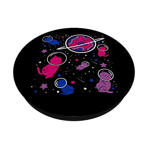 Bisexual Pride Cat In Space Bisexual PopSockets Swappable PopGrip