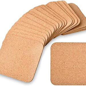 30 Pack Cork Drink Coasters Blank Reusable Absorbent Eco-Friendly DIY Project Tile Craft Board Restaurant Cafe Wedding Supplies and Accessories Home Bar Kitchen Essential (Square)