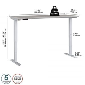 Bush Business Furniture Move 40 Series Electric Height Adjustable Standing Desk, 72W x 30D, Platinum Gray