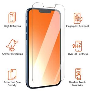 Amazon Basics Premium Smartphone Tempered Glass Screen Protector for iPhone 13, iPhone 13 Pro