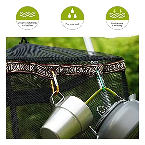 Outdoor 4 Layers Folding Drying Net Camping Storage Basket Vegetable Food Rack Folding Drying Camping Storage Basket