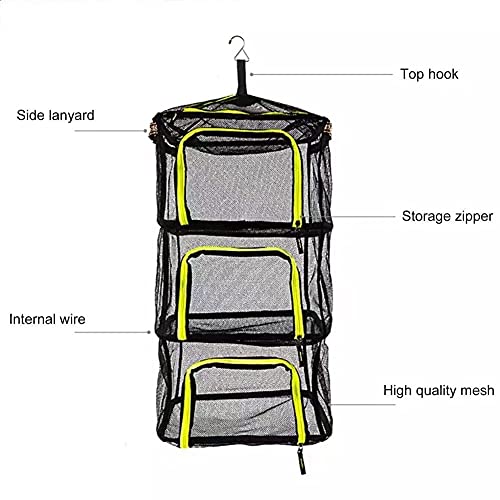 Outdoor 4 Layers Folding Drying Net Camping Storage Basket Vegetable Food Rack Folding Drying Camping Storage Basket