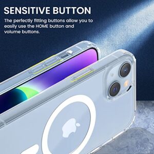 VEGO Clear Case Compatible with iPhone 13 Case & iPhone 14 Case, Magnetic Case with Built-in Magnets Compatible with MagSafe, Crystal Clear Slim Soft TPU Cover for iPhone 13 / iPhone 14 6.1" - Clear