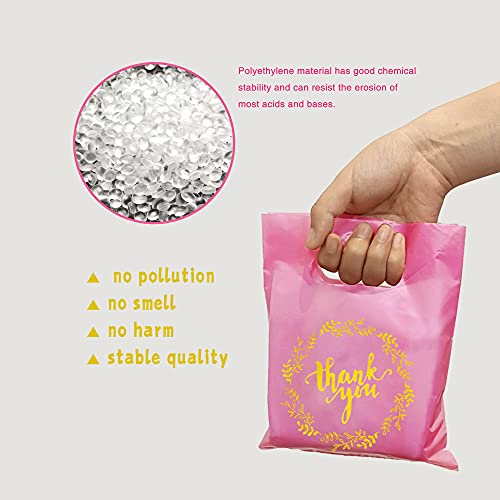 TOSPARTY Plastic Thank You Merchandise Bags Party Present Bags Candy Cookie Treat Bags for Birthday Party Baby Shower Wedding Christmas Retirements