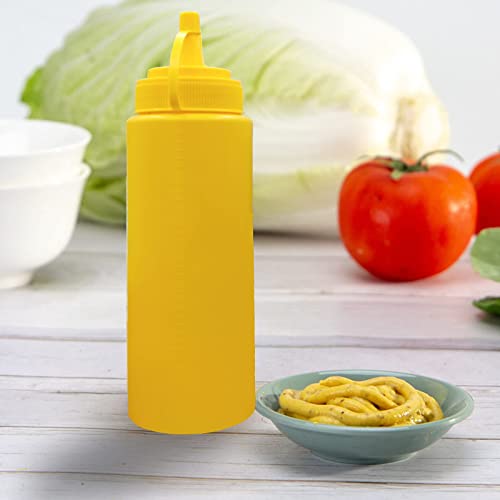 CONDRA FIELD Condiment Sauces Squeeze Bottles - (3Pcs-13.5oz),with Leak-Proof Cap and Scale Line.Plastic Squeeze Squirt Bottles for Ketchup,Mustard,Oil, Salad and More.