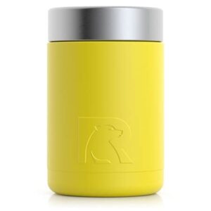 RTIC Can Cooler with Splash Proof Lid, 12 oz, Sunflower, Stainless Steel, Sweat Proof, Vacuum-Insulated, Keeps Hot & Cold Longer, Made for Standard Size Cans