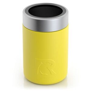 RTIC Can Cooler with Splash Proof Lid, 12 oz, Sunflower, Stainless Steel, Sweat Proof, Vacuum-Insulated, Keeps Hot & Cold Longer, Made for Standard Size Cans