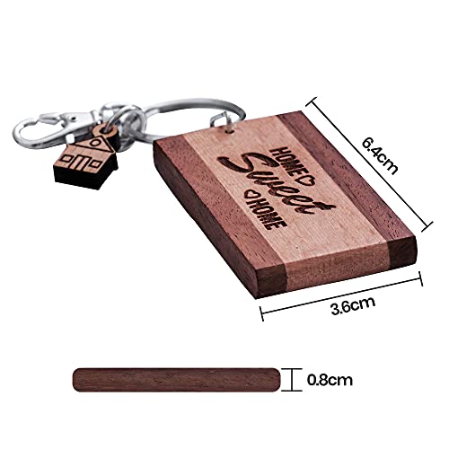 DaringCut New Home Keychain Gift Housewarming Gifts for New Homeowner House Key Chain New Home Key Rings 2 Pcs Home Sweet Home Brown Pack of 2