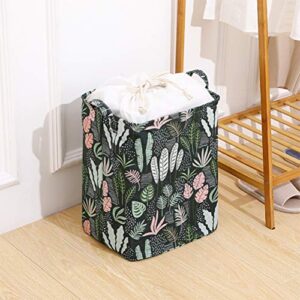 DOITOOL Laundry Baskets, 1pc Cotton and Linen Dirty Laundry Basket Fabric Folding Storage Basket Laundry Basket Household Cloth Basket (100L Green Grass)