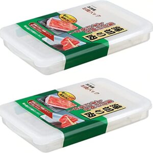 wulikanhua 2 Pack-Cold Dish Storage Container, Deli Meat Container Cold Cuts Fridge Keeper, Cheese Food Storage Container with Lid for Refrigerator, Shallow Low Profile Christmas Cookie Holder