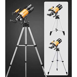 Timisea Kids Beginners Telescope, 70mm Aperture 300mm AZ Mount Astronomical Refracting Telescope for Kids Beginners, with Adjustable Tripod and Phone Adapter to Observe Moon and Planet