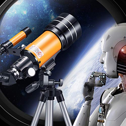 Timisea Kids Beginners Telescope, 70mm Aperture 300mm AZ Mount Astronomical Refracting Telescope for Kids Beginners, with Adjustable Tripod and Phone Adapter to Observe Moon and Planet