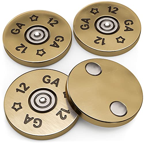 12 Gauge Bullet Brass Magnets - Set of 4