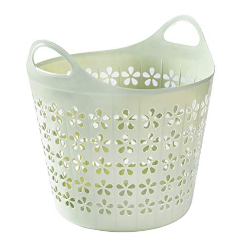 DOITOOL Laundry Baskets, Large Size Plastic Laundry Storage Basket Household Clothes Toy Laundry Basket Portable (Green)