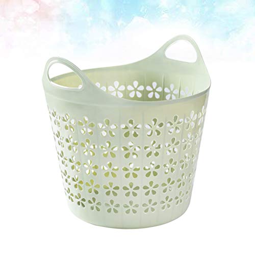 DOITOOL Laundry Baskets, Large Size Plastic Laundry Storage Basket Household Clothes Toy Laundry Basket Portable (Green)