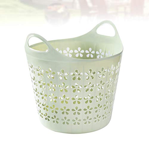 DOITOOL Laundry Baskets, Large Size Plastic Laundry Storage Basket Household Clothes Toy Laundry Basket Portable (Green)