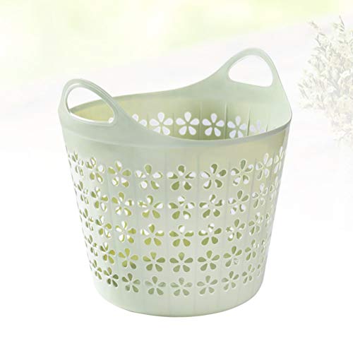 DOITOOL Laundry Baskets, Large Size Plastic Laundry Storage Basket Household Clothes Toy Laundry Basket Portable (Green)