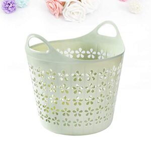 DOITOOL Laundry Baskets, Large Size Plastic Laundry Storage Basket Household Clothes Toy Laundry Basket Portable (Green)