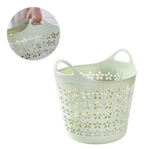 DOITOOL Laundry Baskets, Large Size Plastic Laundry Storage Basket Household Clothes Toy Laundry Basket Portable (Green)