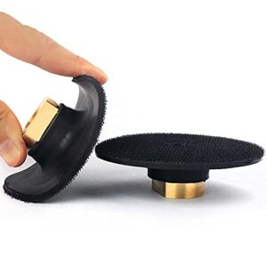 keeywolt 4 inch polishing backing pad flexible rubber backer for diamond polishing pad holder hook and loop connector 5/8"-11 thread