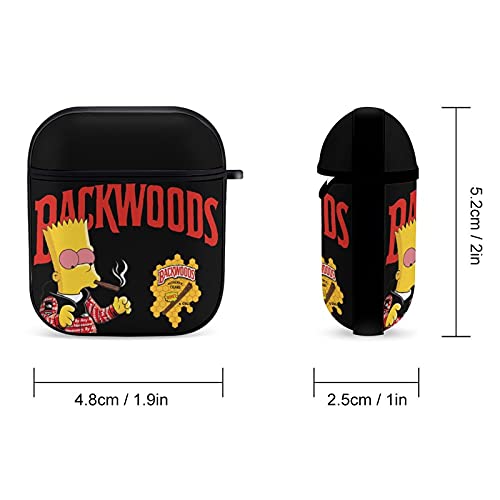 LotoGoto Backwoods Backwoods Backwoods Backwoods Wireless Charging Black-style1 Case with Keychain Cover for Apple Airpods 2&1, One Size